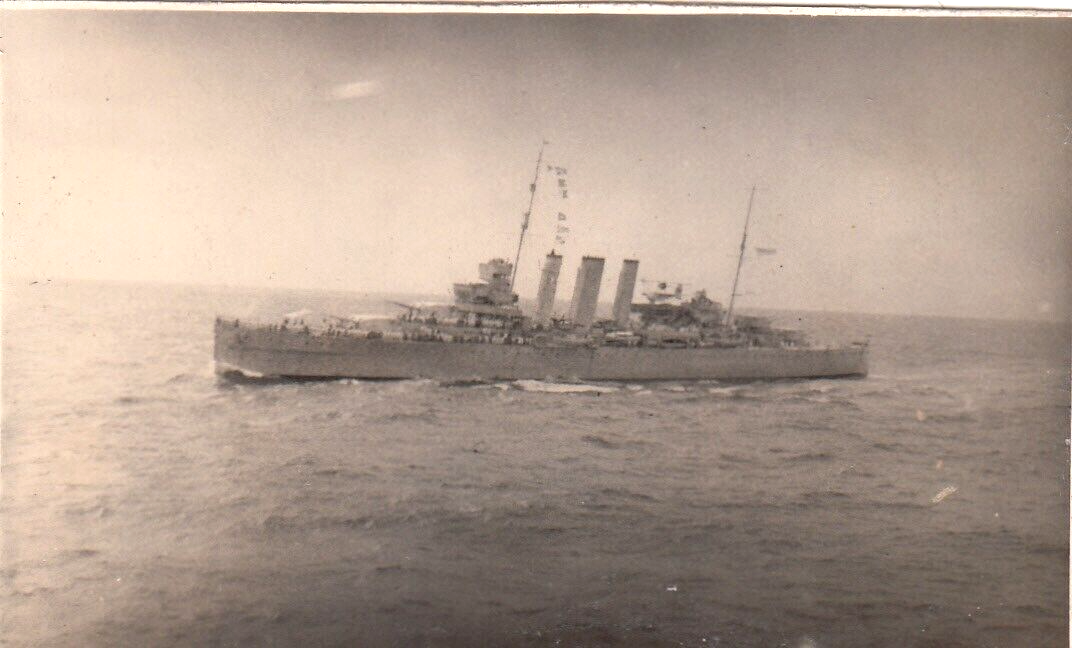 1940 WW2 Original Photo HMAS Cumberland WS2 Convoy Escort Ship CORB ...