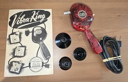 Vintage Vibra King Actavator FP Massager Vibrator 3 Tips Bakelite Red ...