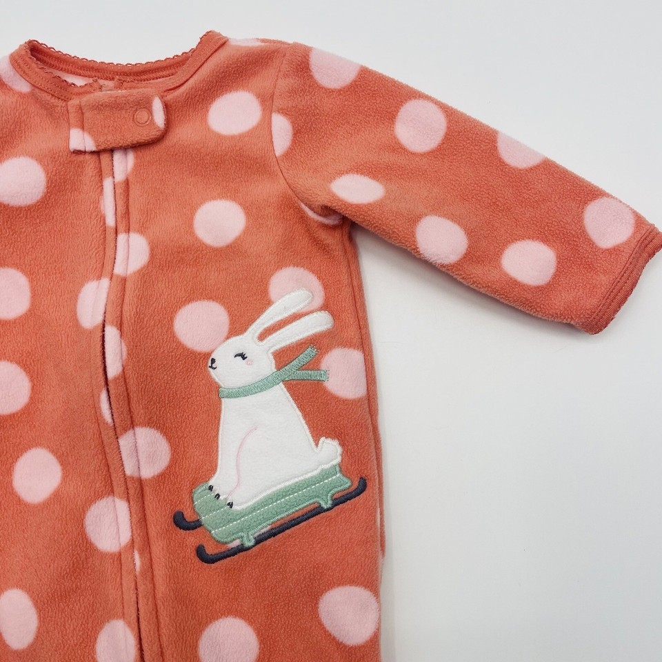 Carters Baby Girls 3 Months Bunny Fleece Footed Sleep and Play One ...