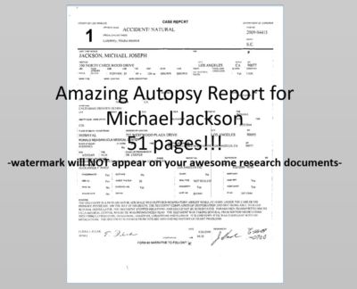 Michael Jackson AUTOPSY REPORT, Full Complete Coroner Death Report ...
