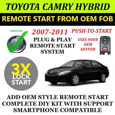 Remote Starter Kit 2007-2011 TOYOTA CAMRY HYBRID PUSH TO START 3XLOCK ...
