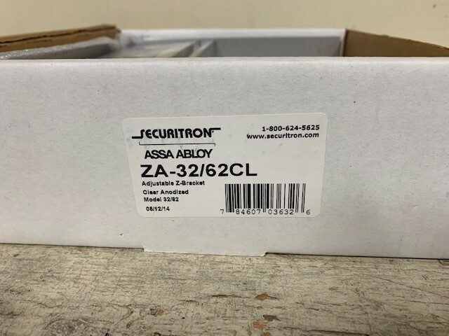 Securitron ZA-32/62CL Adjustable Z-Bracket Model 32/62 Clear Anodized ...