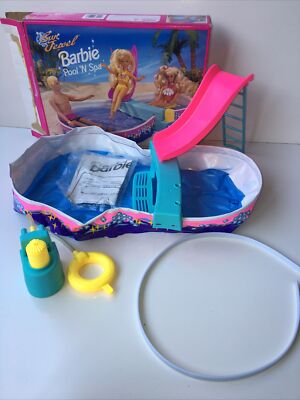 Vintage Barbie Sun Jewel Pool N Spa Slide Playset Box Arcotoys Mattel ...