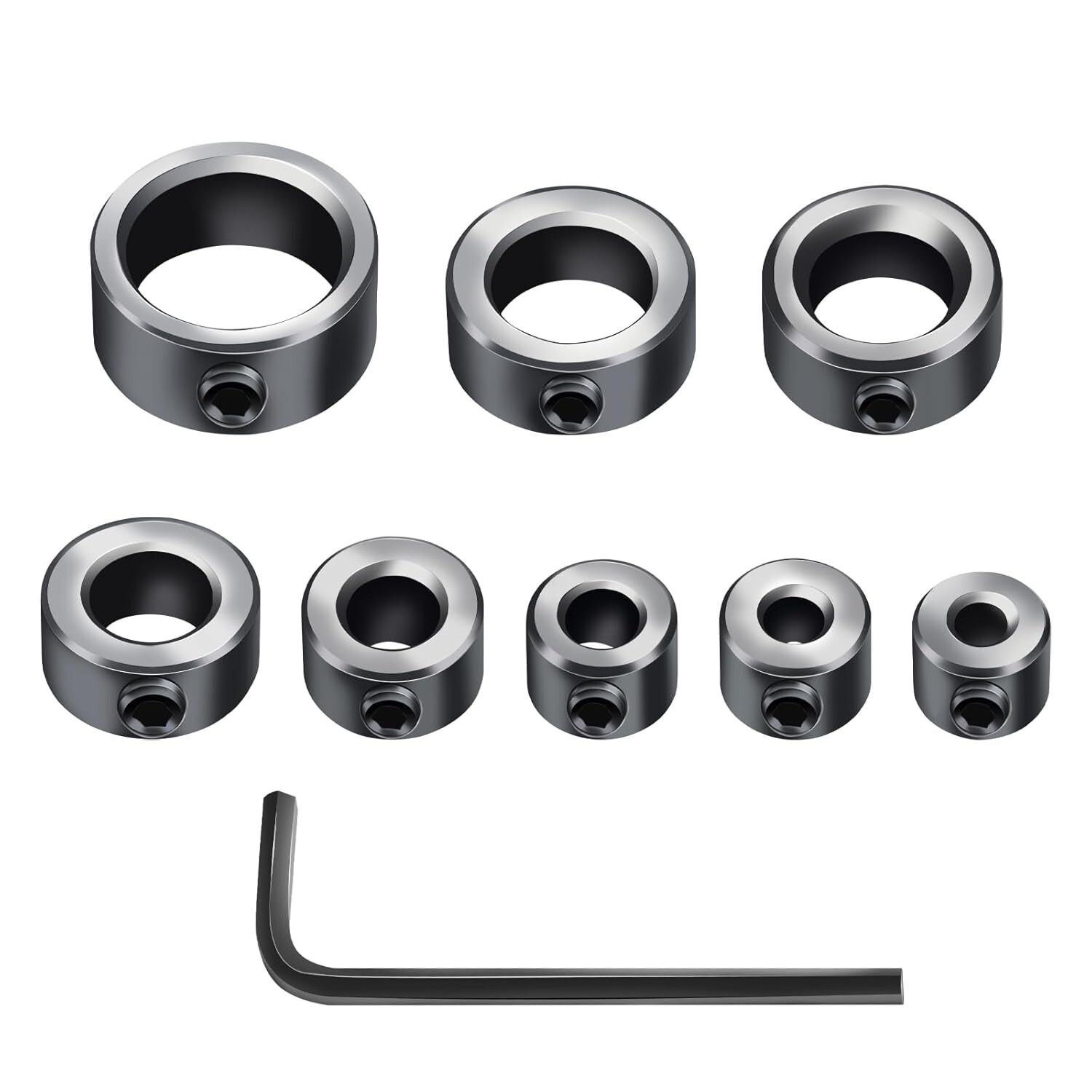 Depth Stop Drill Bit Stop Collar Set Includes 1/8”, 3/16”, 1/4”, 5/16 ...
