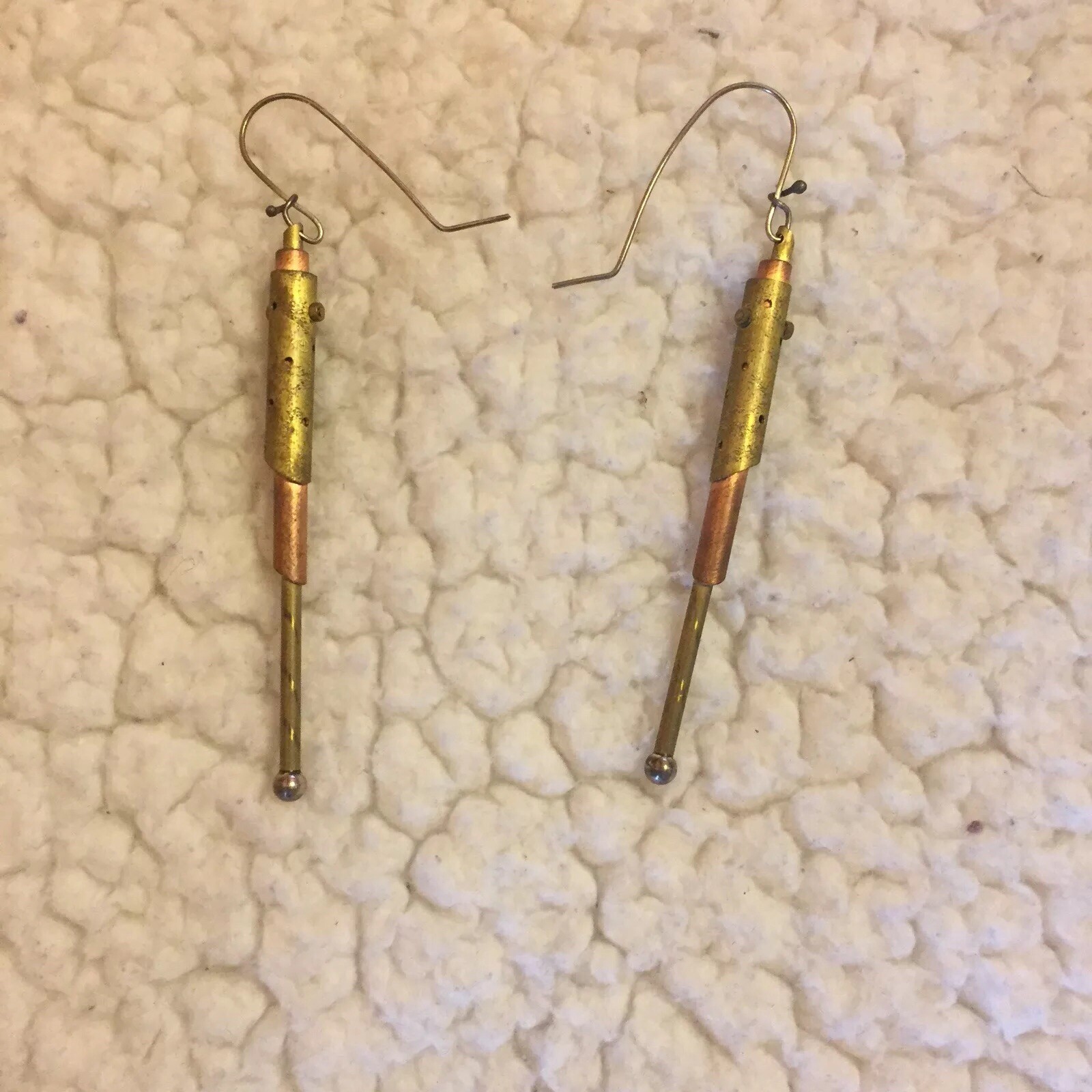 Beth Piver Pierced Earrings Artisan Handmade Copper Metal Industrial ...