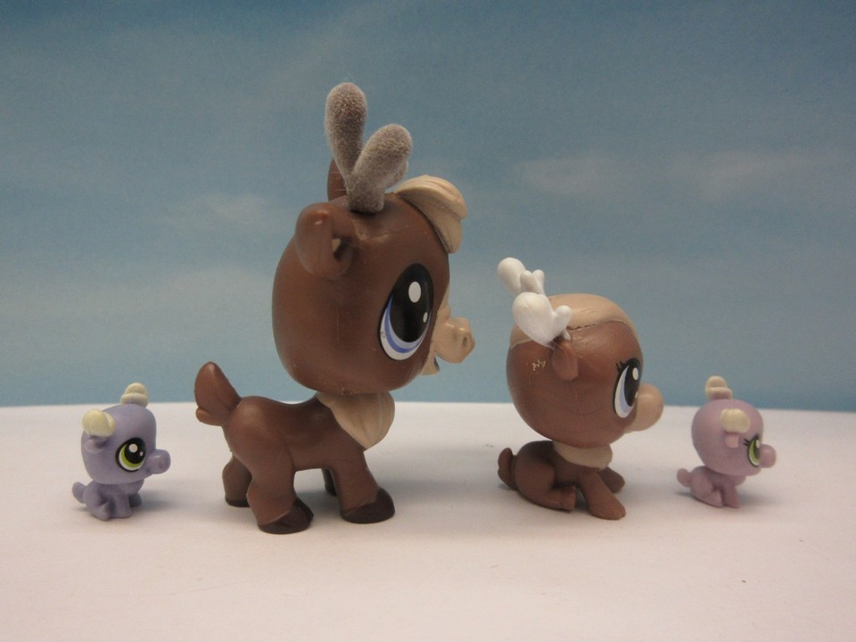 LITTLEST PET SHOP RARE #1-159 JASON DINA JANA CUDDLES CARIBOU REINDEER ...