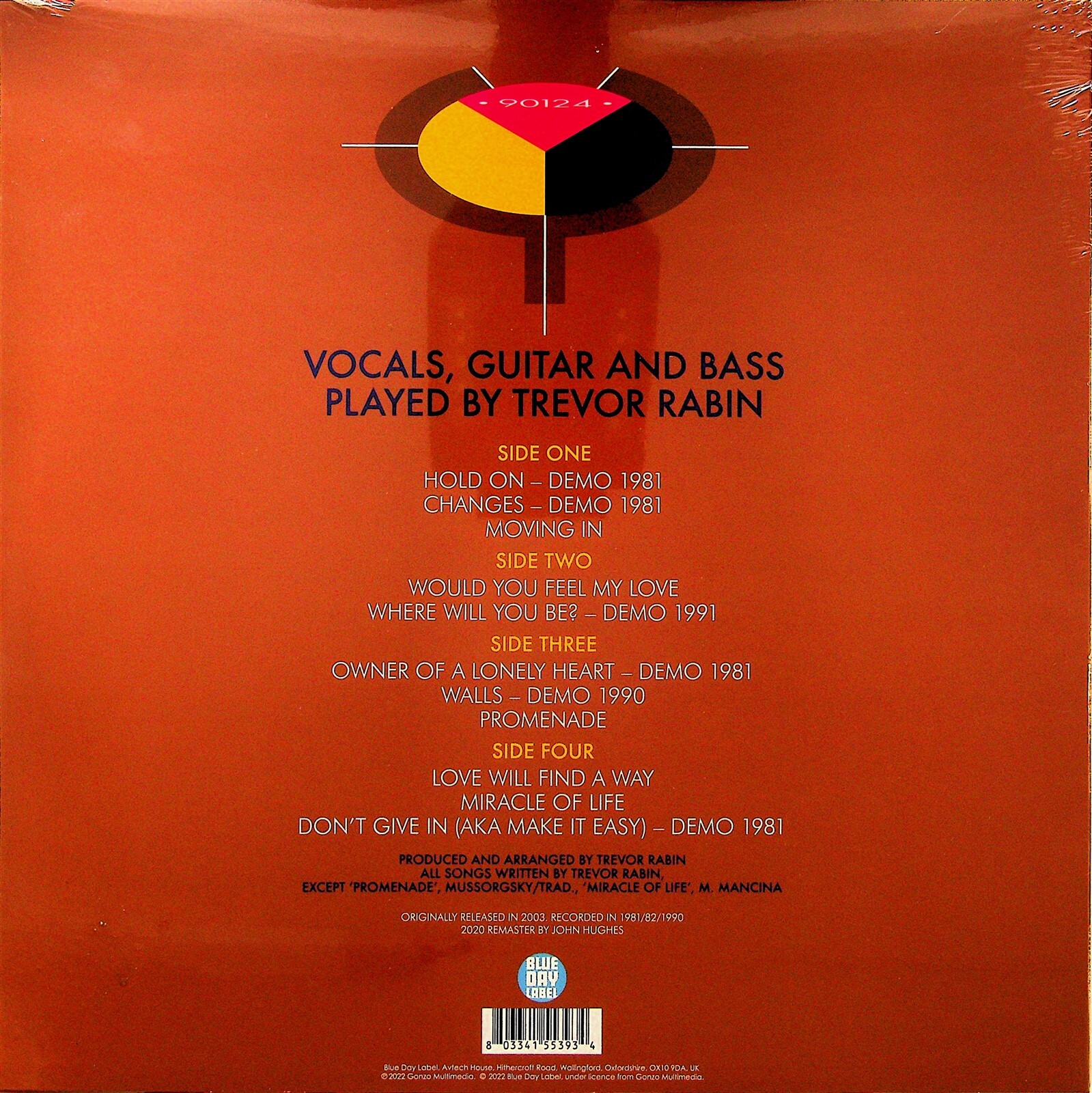 Trevor Rabin – 90124 - Demos/Rarities 2-LP (NEW 2023 Clear Vinyl) YES ...