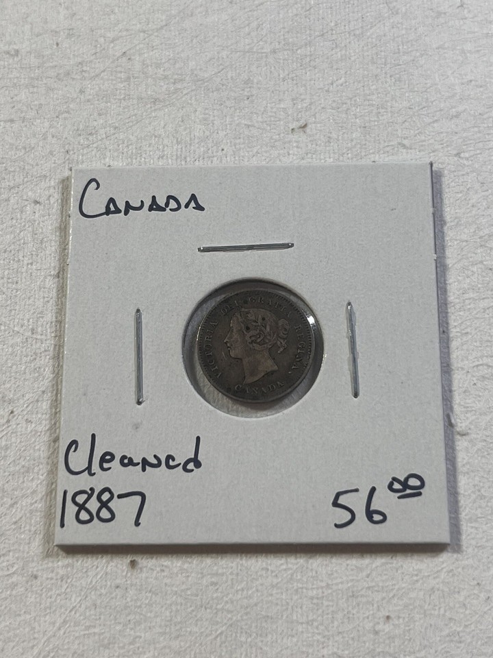 1887 Canada 5 Cents Small Silver Coin Cleaned | eBay