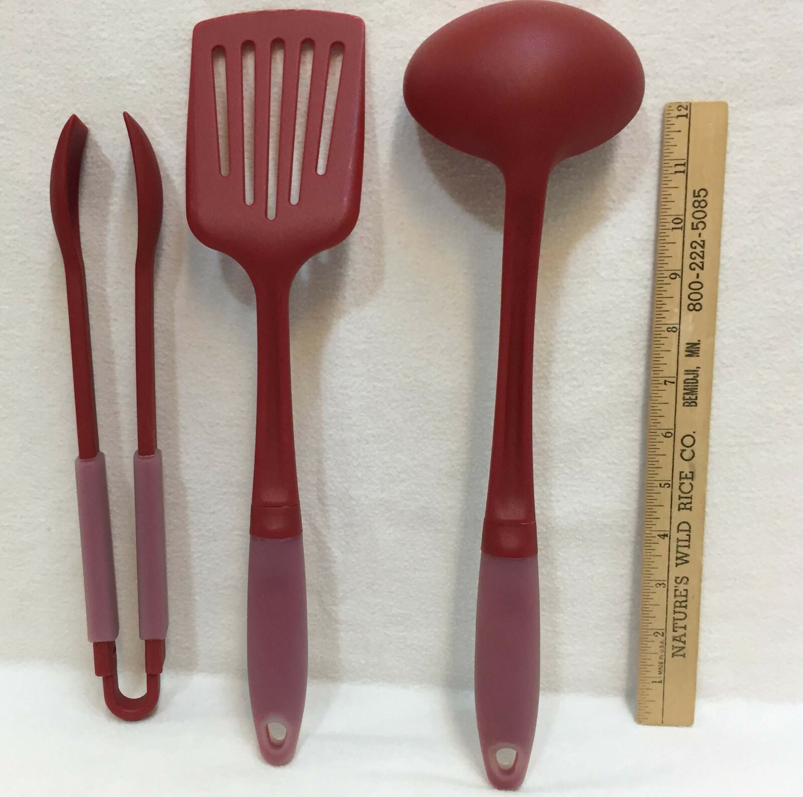 Prepology Silicone Spatula Soup Ladle Tongs Chef'n Strainer Red Kitchen ...