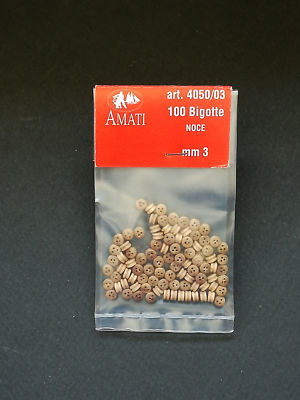 AMATI ACCESSORI NAVALI BIGOTTE NOCE 3 MM 100 PEZZI ART 4050/03 | eBay