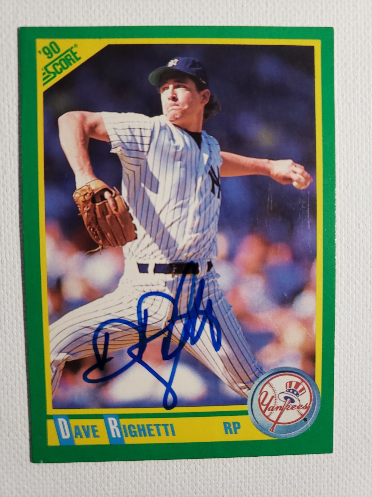 1990 Score Dave Righetti Autograph Card New York Yankees Signed Auto ...