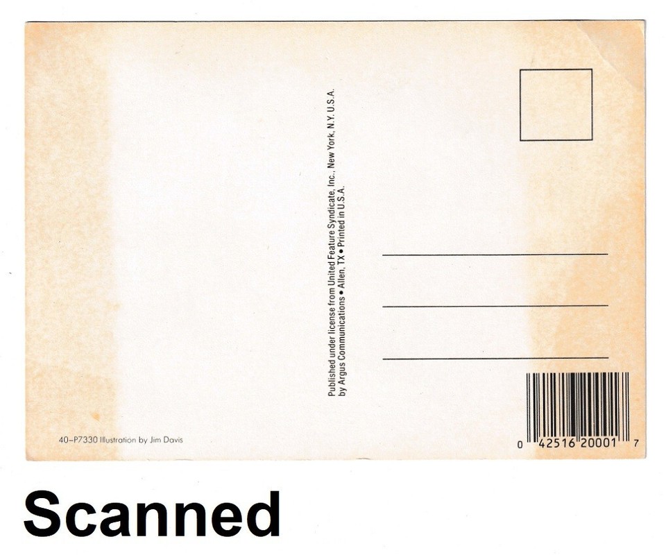 Garfield Postcard Drop Mail Here Mailbox Signs Jim Davis Vtg 1978 Comic ...