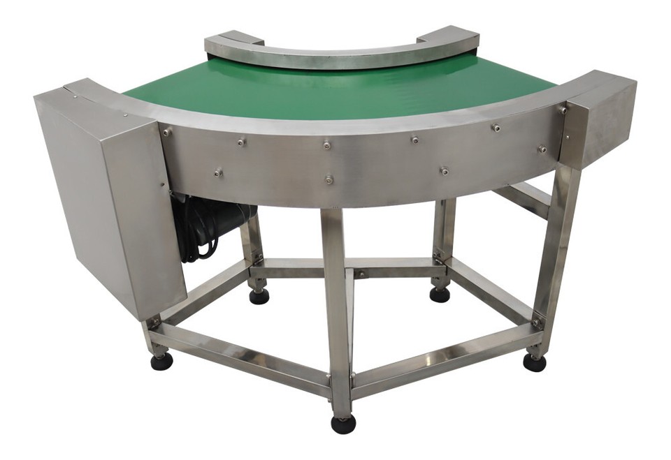 110V Industrial Conveyor Belt System 90° Corner Turning 20m/min 400W 11 ...
