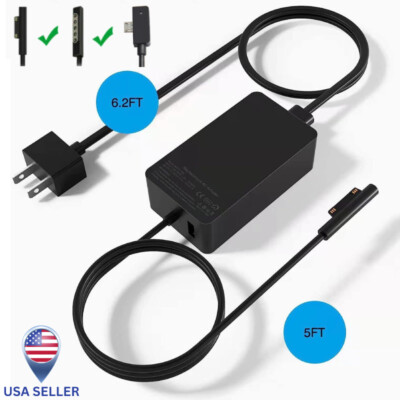 For Microsoft Surface Pro 2 3 4 5 6 X Charger Adapter 44W 65W 1706 1800 ...