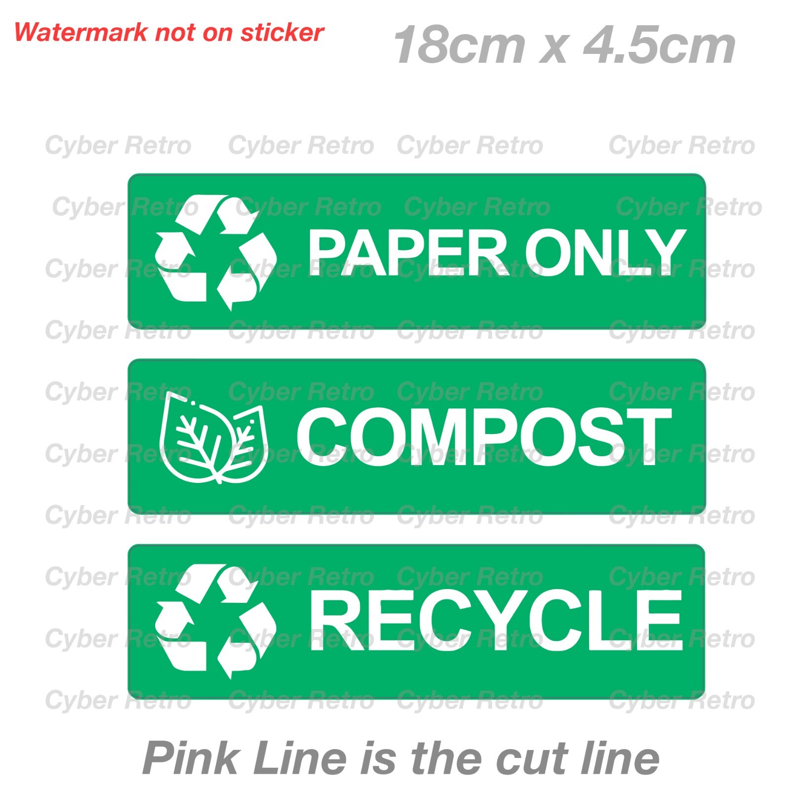Paper & Compost Bin Recycle Eco Stickers Decal Vinyl Sticker | eBay ...