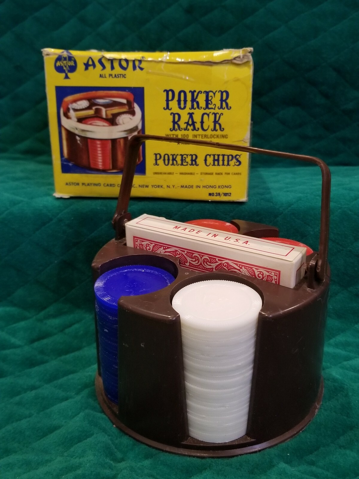 ASTOR POKER RACK 100 CHIPS IN BOX 50's-BRITISH COLONY HONG KONG ...