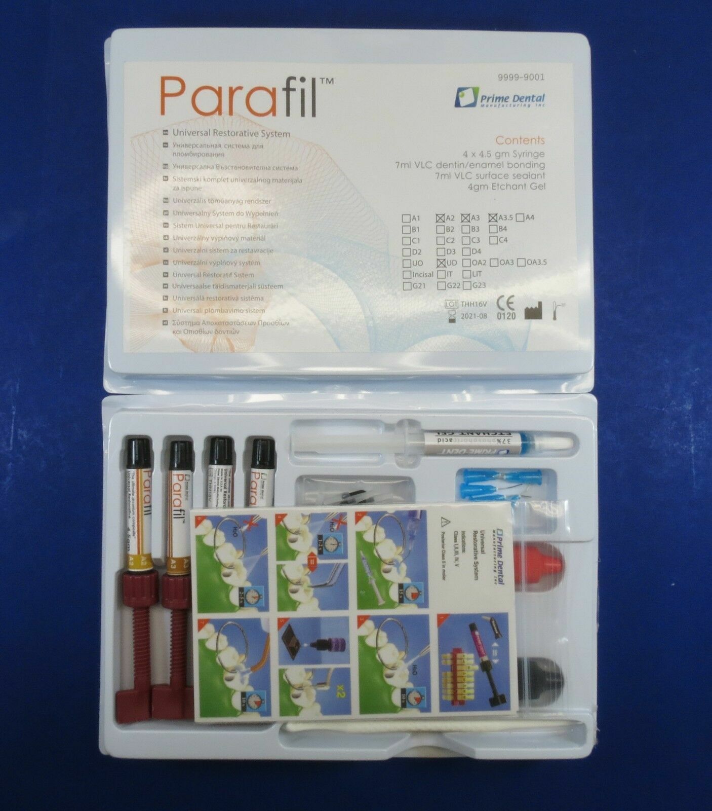 Parafil Kit/ A2 A3 A3.5 UD Universal Restorative Composite Light Cure ...