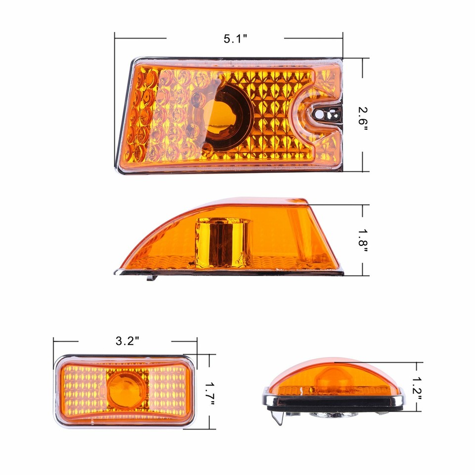 5) Car roof lights Cab Marker Yellow lens &Bulb For 2003 - 2009 Hummer ...