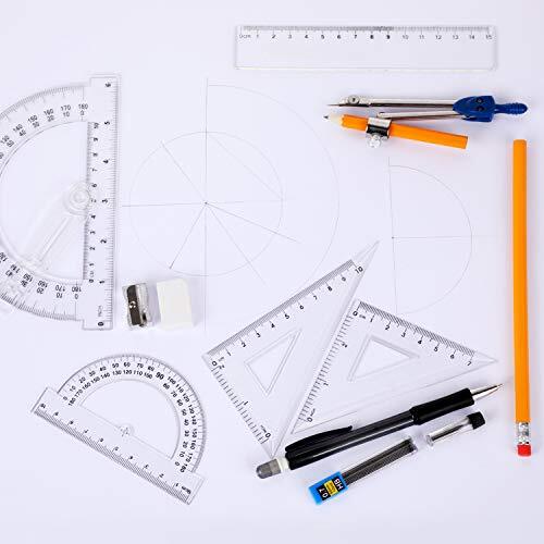 21 Pieces Geometry Compass Set Math School Set with Ruler, Compass Math ...