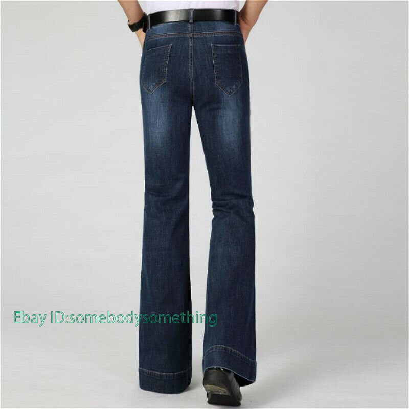 Mens Bell Bottom Jeans Flared Denim Pants 60s 70s Vintage Wide Leg ...