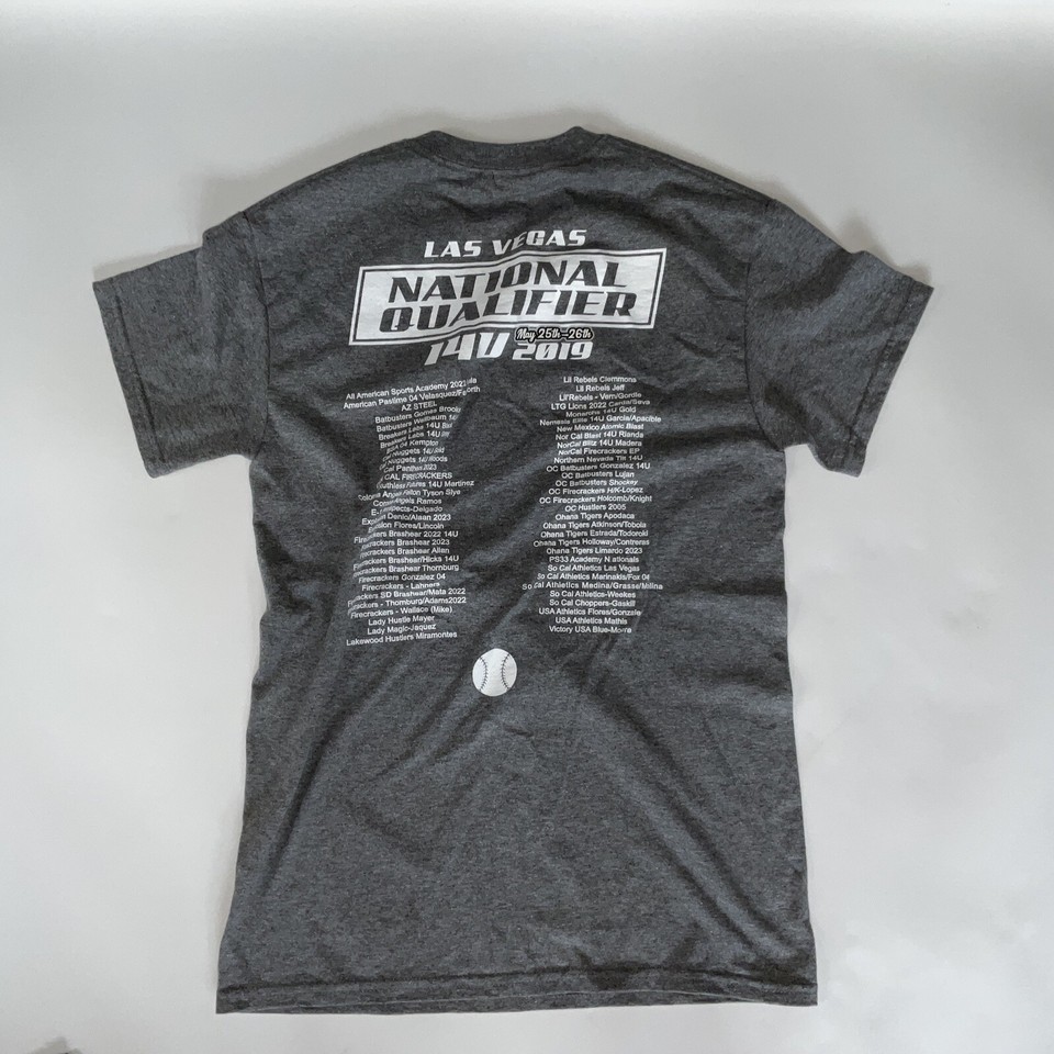 Men's Small Gray T-Shirt Softball Fastpitch PGF National Qualifier 2019 ...