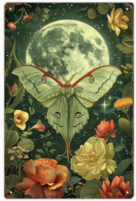 Metal Art, Luna Moth, - 8x12" in Floral Garden, Metal Wall Art Decor | eBay