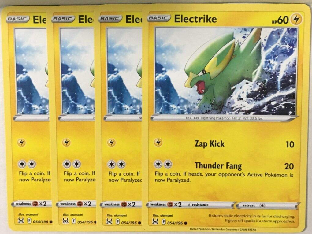 POKEMON 4X ELECTRIKE 054/196 LOST ORIGIN COMMON NEAR MINT-PLAYSET | eBay