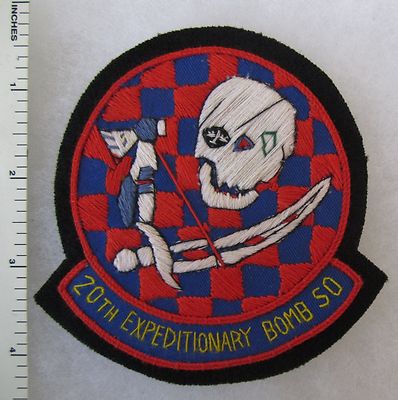 20th BOMB SQUADRON US AIR FORCE SKULL POCKET PATCH Custom Hand Sewn for ...