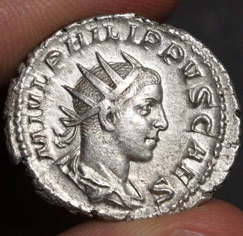 Emperor Philip II Antoninianus Jupiter Ancient Roman Empire Silver Coin ...
