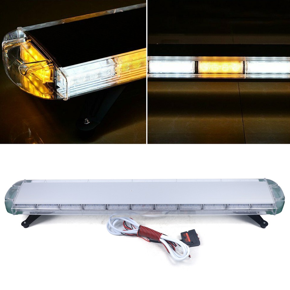 Amber/White 51" 96 LED Strobe Light Bar Emergency Beacon Warn Tow Truck ...