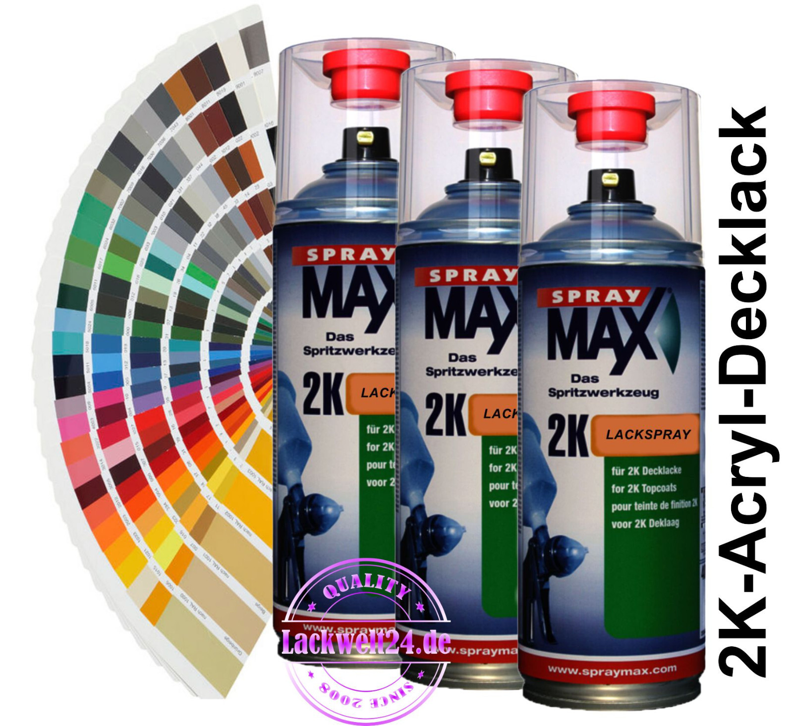 3 Dosen 2K-Acryl-Lackspray RAL 3014 Altrosa, in 4 Glanzstufen, je 400ml ...