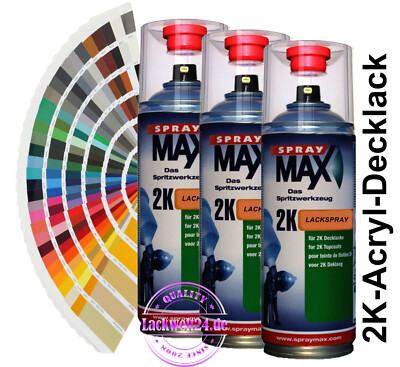 3 Dosen 2K-Acryl-Lackspray RAL 7034 Gelbgrau, in 4 Glanzstufen, je ...