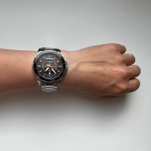 Analogue sport watch Casio Collection MTD-1076 / 5336 Black Steel new ...