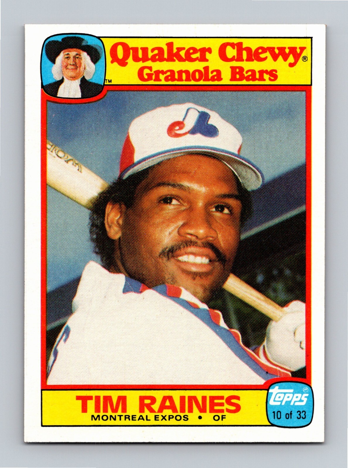 Tim Raines 1986 Topps Quaker Granola #10 HOF MINT Centered | eBay