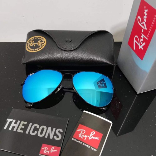 RAY-BAN RB3026, aviator sunglasses ,Black Frame/Large 62mm Blue Lens | eBay