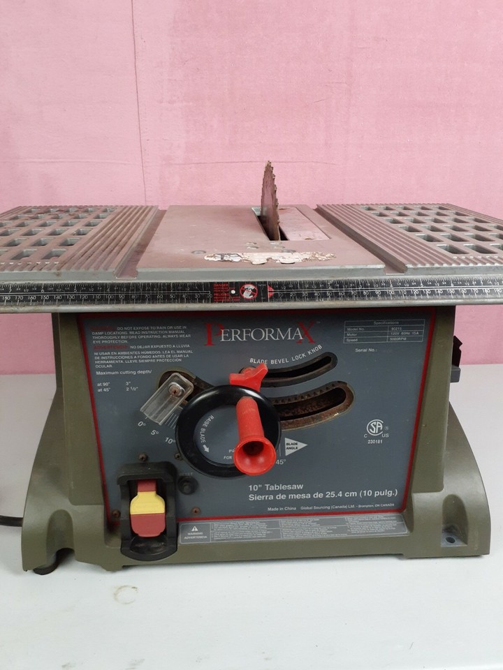 10 INCH 10" PERFORMAX TABLE TOP SAW 5000 RPM 120V 60HZ 15A TABLESAW ...