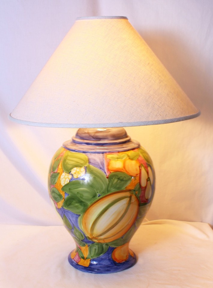 Vintage Italian Hand Painted Ceramic Table Lamp | eBay