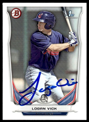 2014 Bowman Prospects Baseball Logan Vick Auto Cleveland Indians #BP40 ...