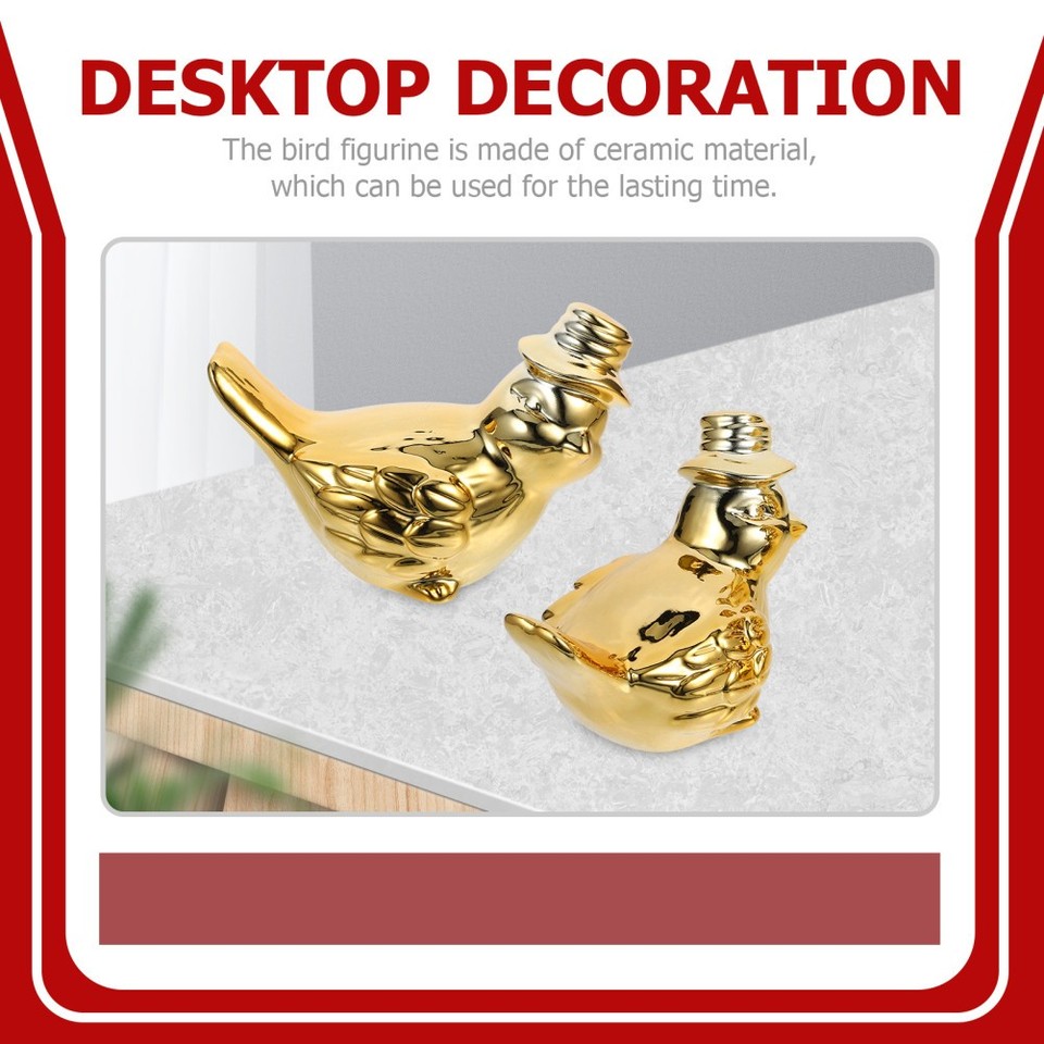 1 Pair Small Birds Statues Modern Style Bird Figurine Decorative Animal ...