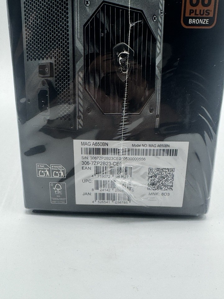 MSI MAG A650BN 650W ATX 80+ BRONZE Power Supply PSU Sealed | eBay