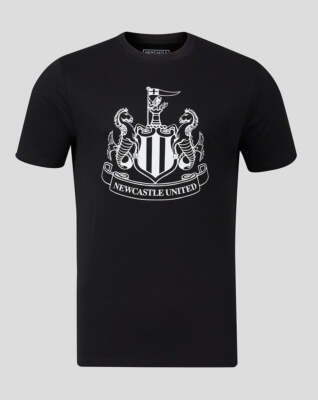 NEWCASTLE UNITED FC CREST MEN'S T SHIRT BLACK - M, OFFICIAL FOOTBALL ...