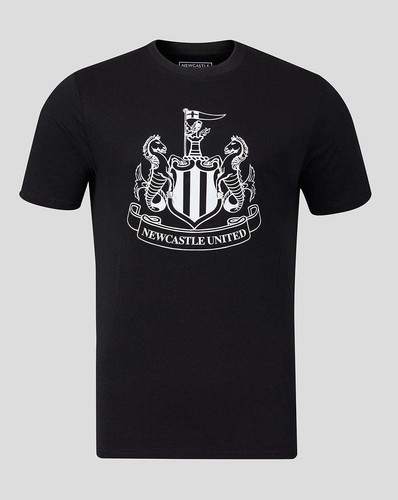 NEWCASTLE UNITED FC CREST MEN'S T SHIRT BLACK - M, OFFICIAL FOOTBALL ...