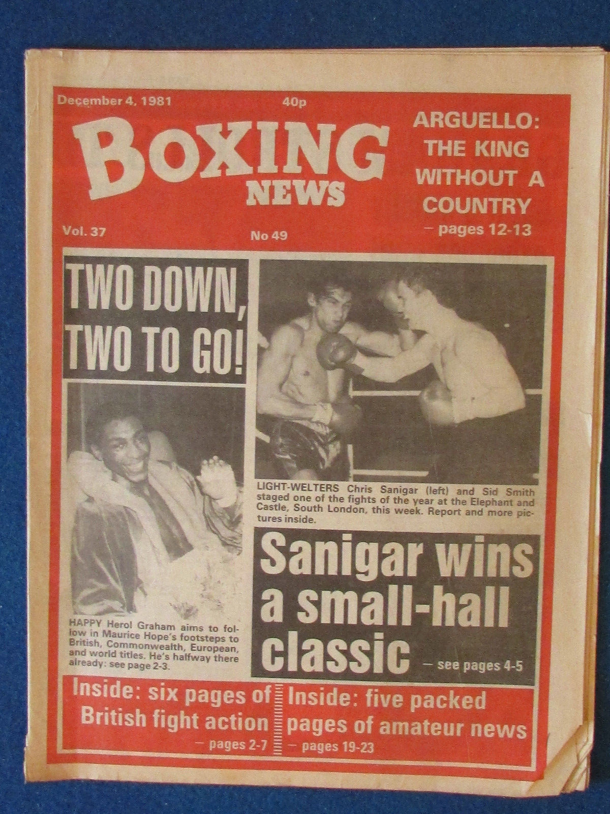 Boxing News Magazine - 4/12/81 - Herol Graham, Chris Sanigar & Sid ...