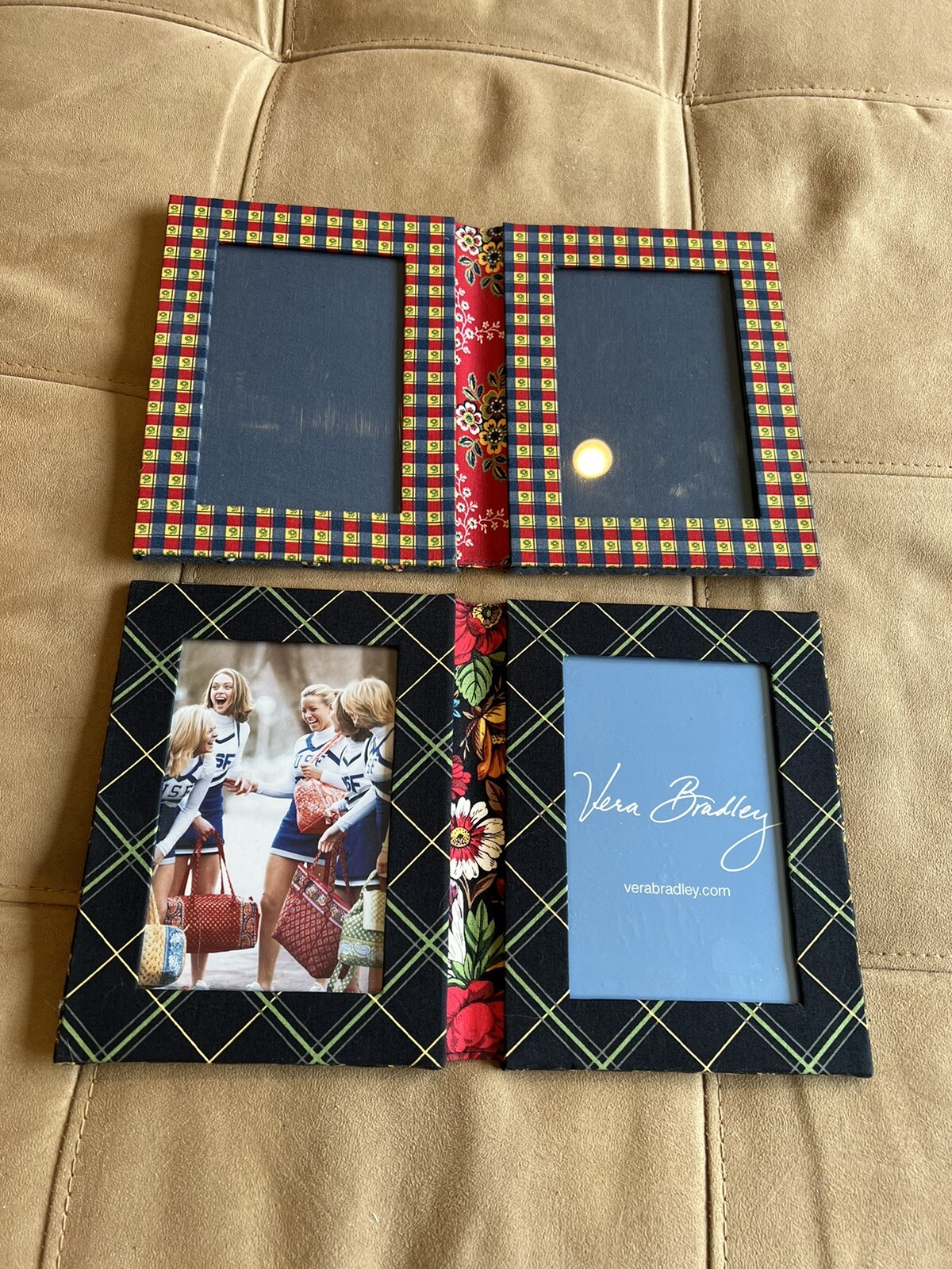 2 Vera Bradley Standing Double Picture Frames: Holds … - Gem