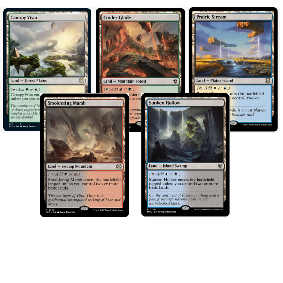 Set of 5 BATTLE / TANGO Dual Lands - MTG Typed, Fetchable, Untapped NM ...