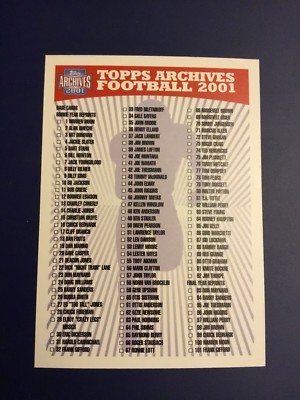 2001 Topps ARCHIVES CHECKLIST #Non 1-178 Nice Card ! | eBay