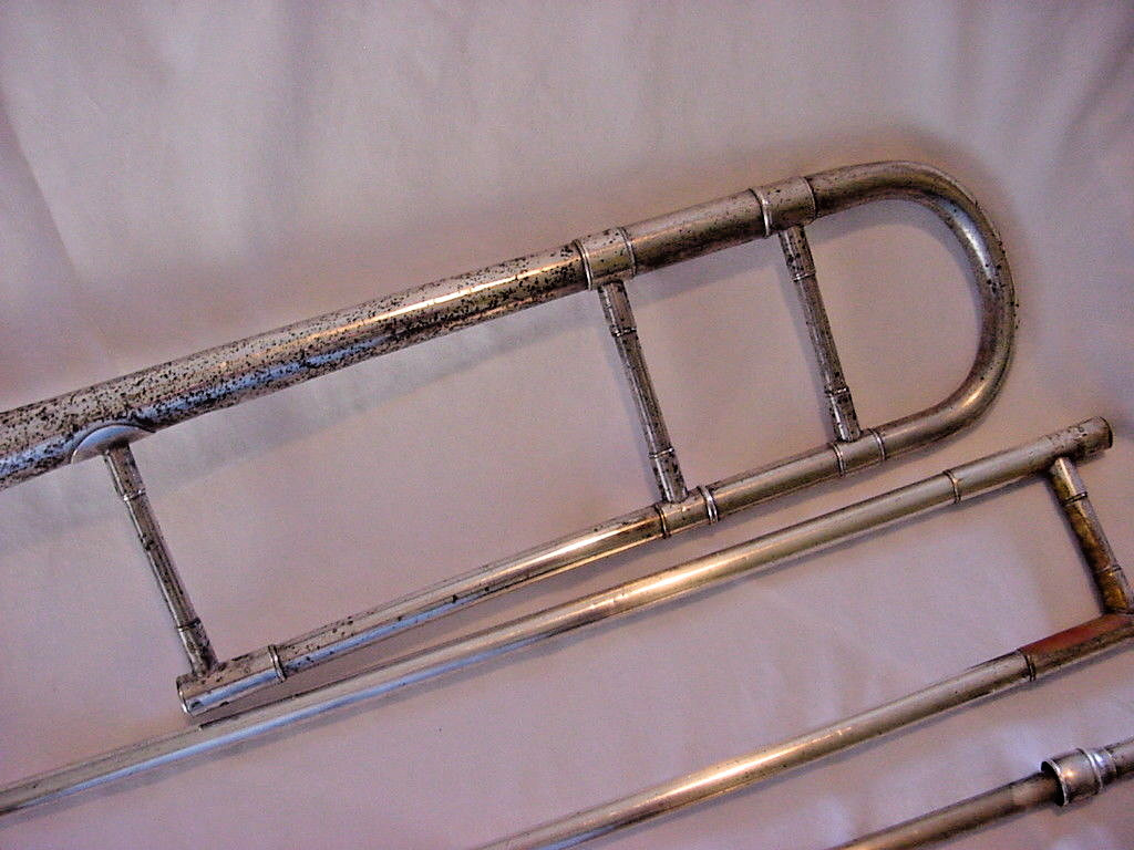 THE KING by H N WHITE TROMBONE CRYSTAL SILVER SLIDES LIONS HEAD 1894 ...