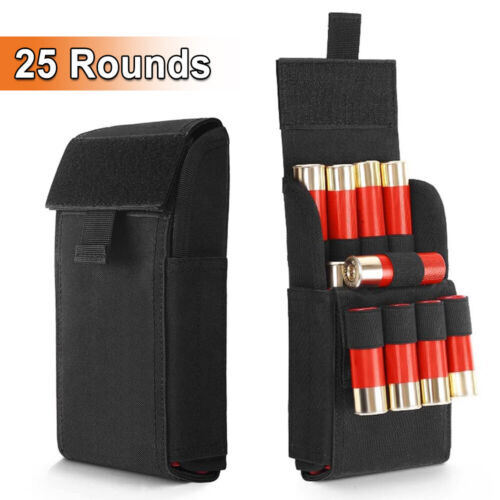 Tactical 25 Round Shell Holder 12/20Ga Molle Waist Bag Shotgun Bullet ...
