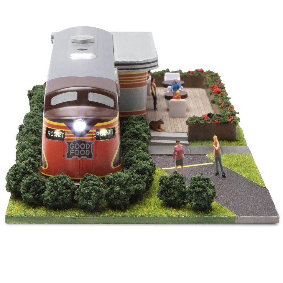 HO Scale Railroad Rocket Diner Building with Smoke Feature Prelit ...