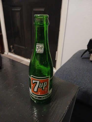 Vintage 1957 7UP Green Glass 7 oz Bottle, “You Like It, It Likes You ...